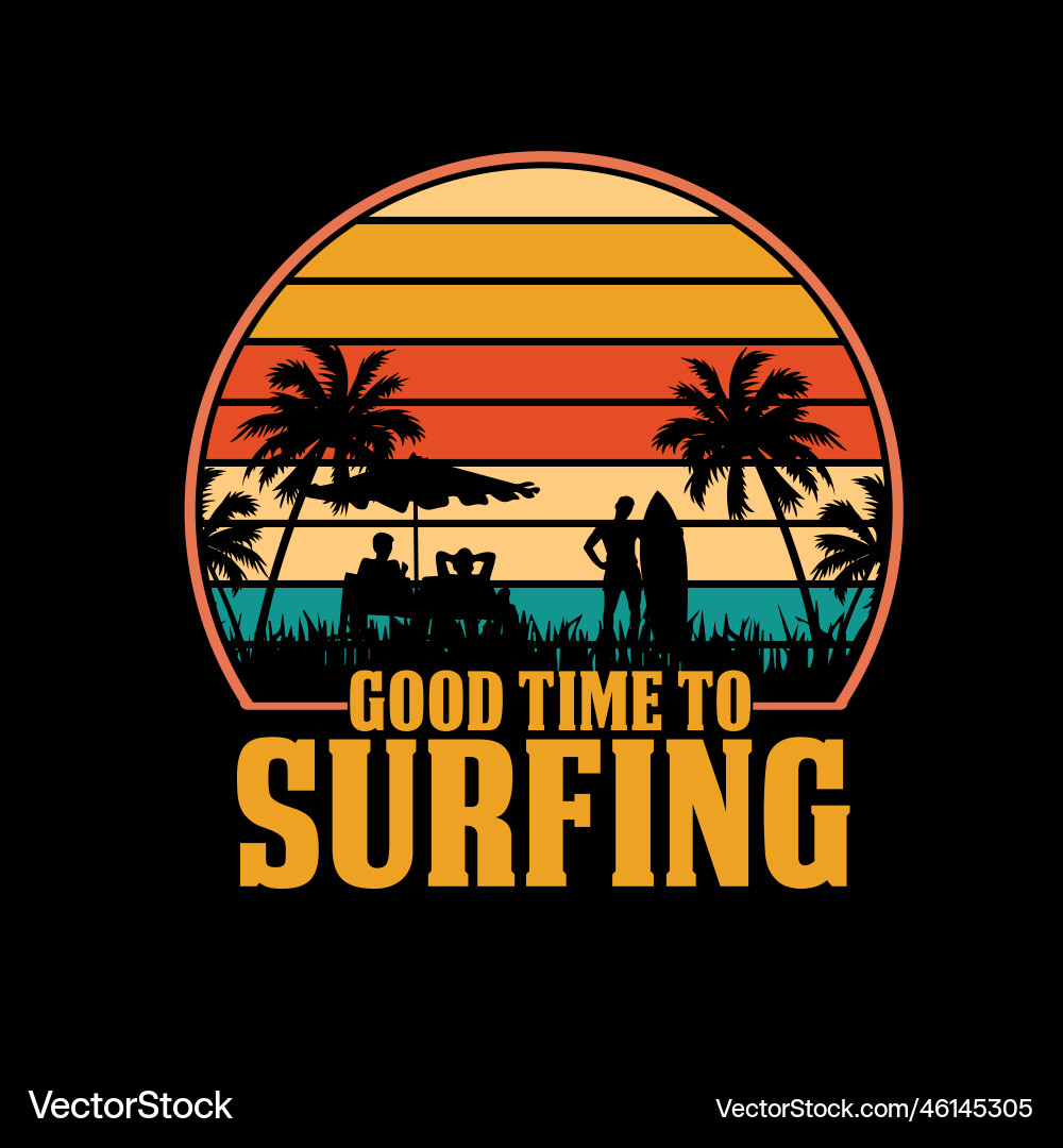 Surfing t-shirt design Royalty Free Vector Image