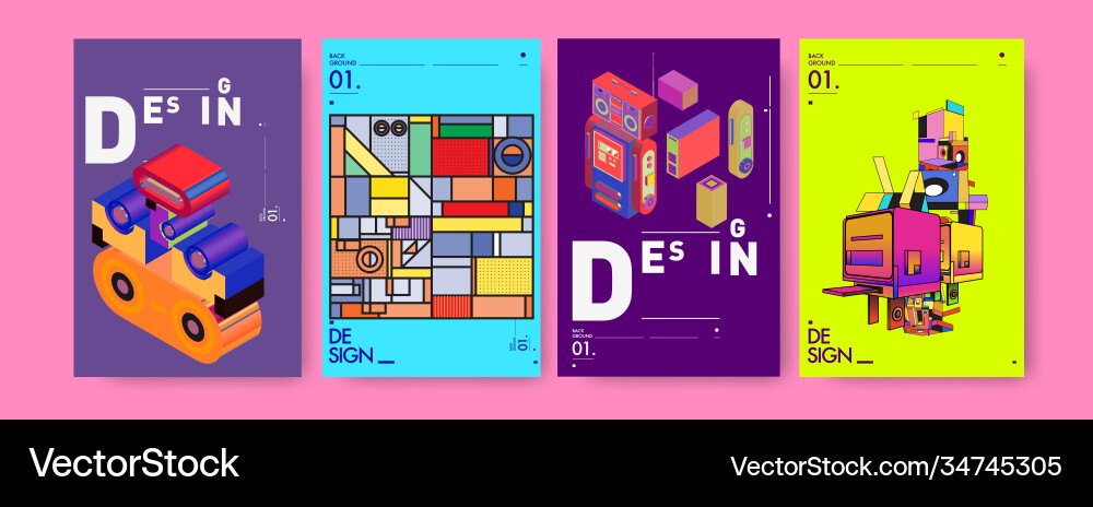 Trendy abstract colorful geometric collage Vector Image