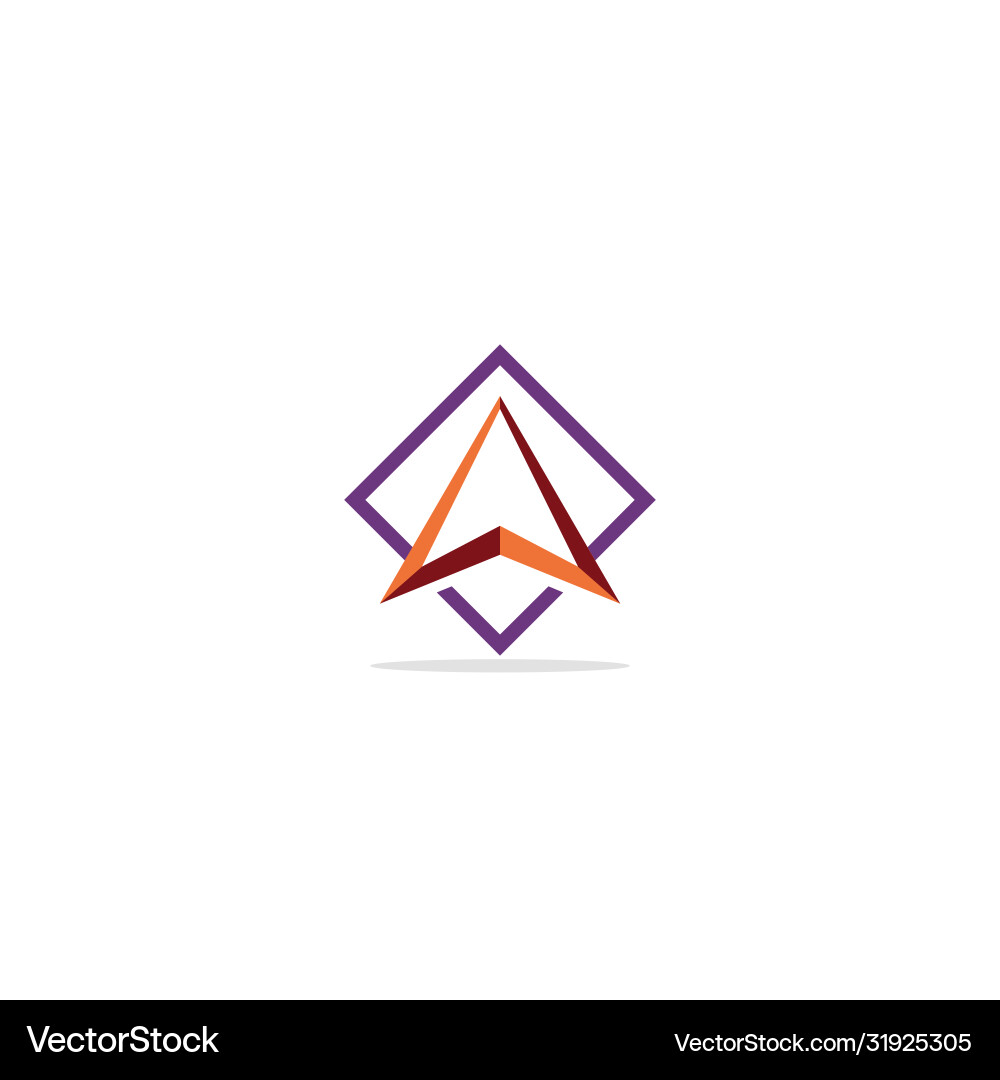 Triangle outline square logo Royalty Free Vector Image