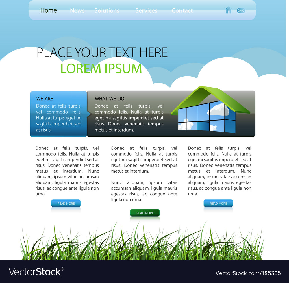 Web page layout Royalty Free Vector Image - VectorStock