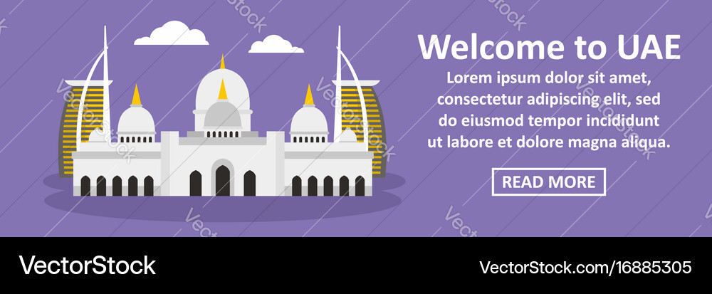 Welcome to uae banner horizontal concept Vector Image