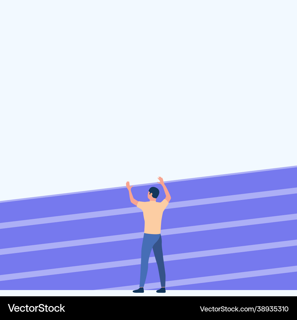 Athletic man drawing standing on track field Vector Image