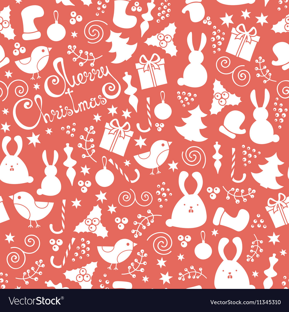 Christmas elements seamless pattern Royalty Free Vector