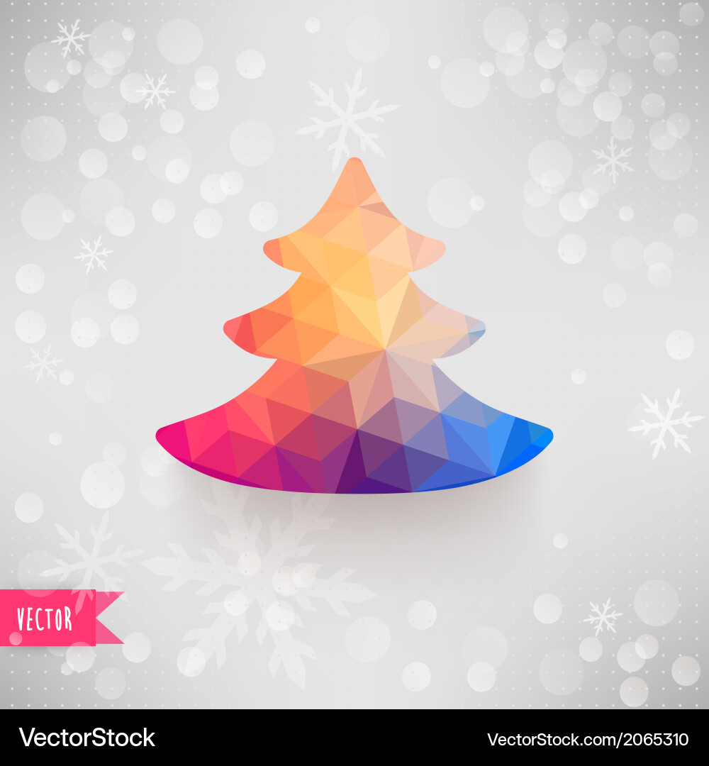 Christmas tree made of triangles and new Vector Image