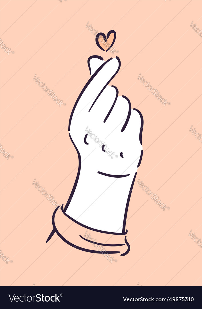 Finger heart happy valentines day hand gesture Vector Image