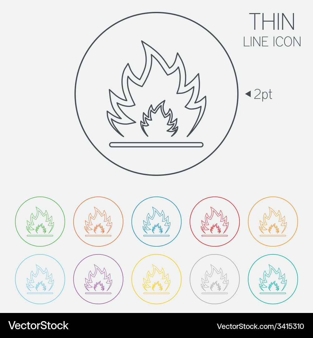 Fire flame sign icon heat symbol Royalty Free Vector Image