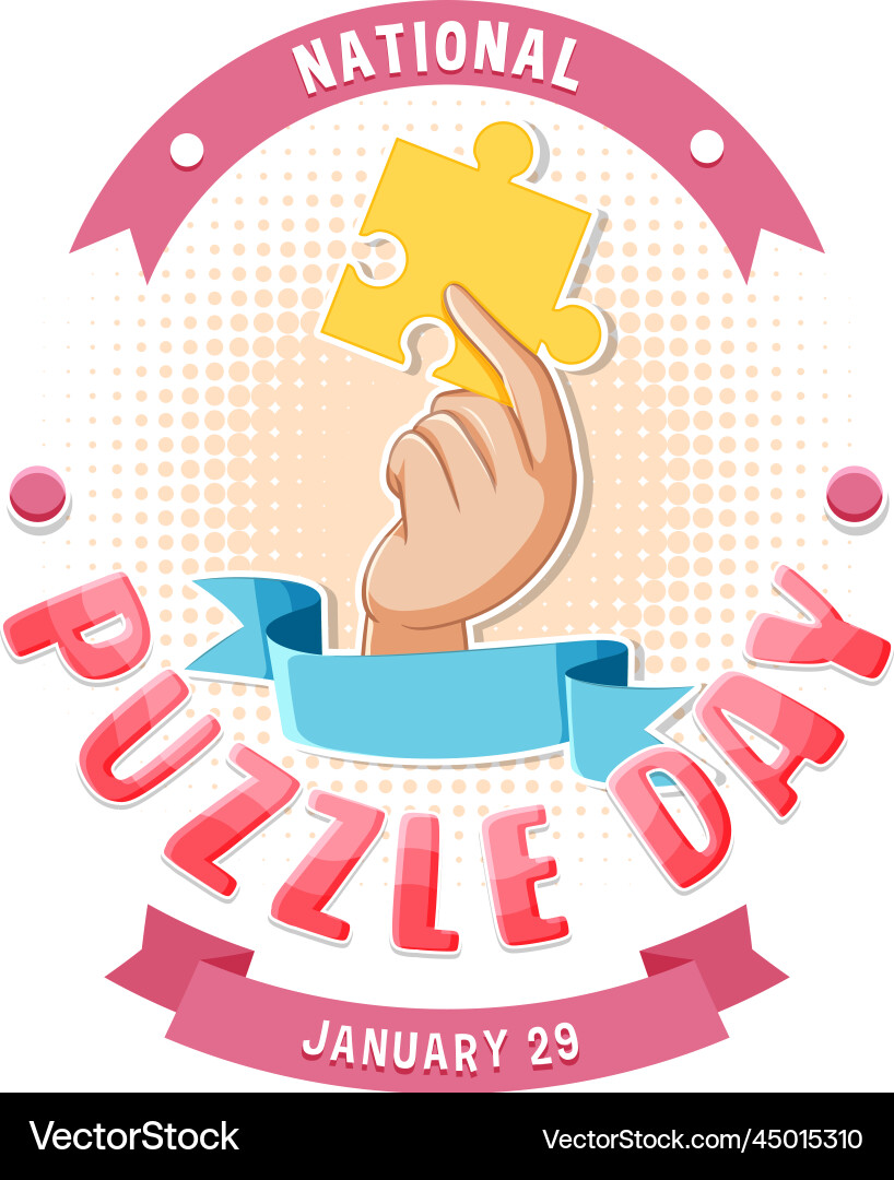 National puzzle day banner design Royalty Free Vector Image