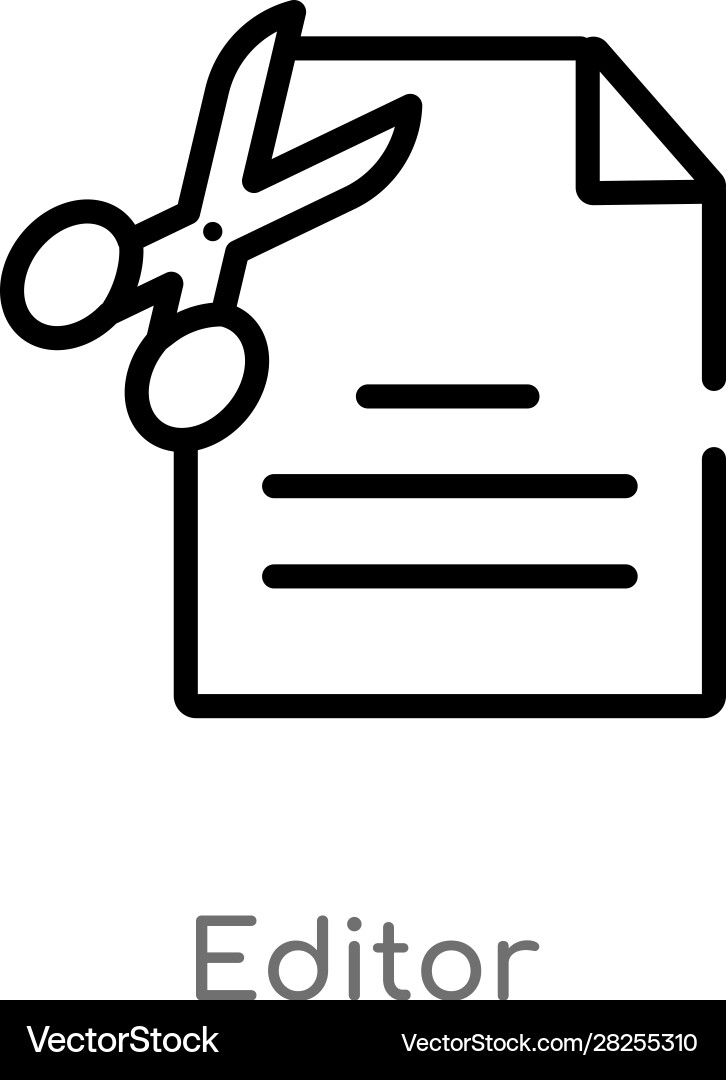 Outline editor icon isolated black simple line Vector Image