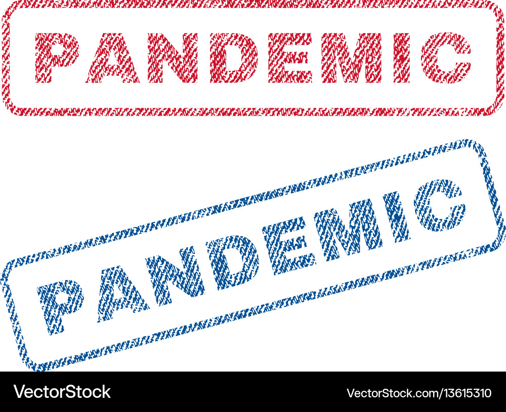 Pandemic textile stamps Royalty Free Vector Image