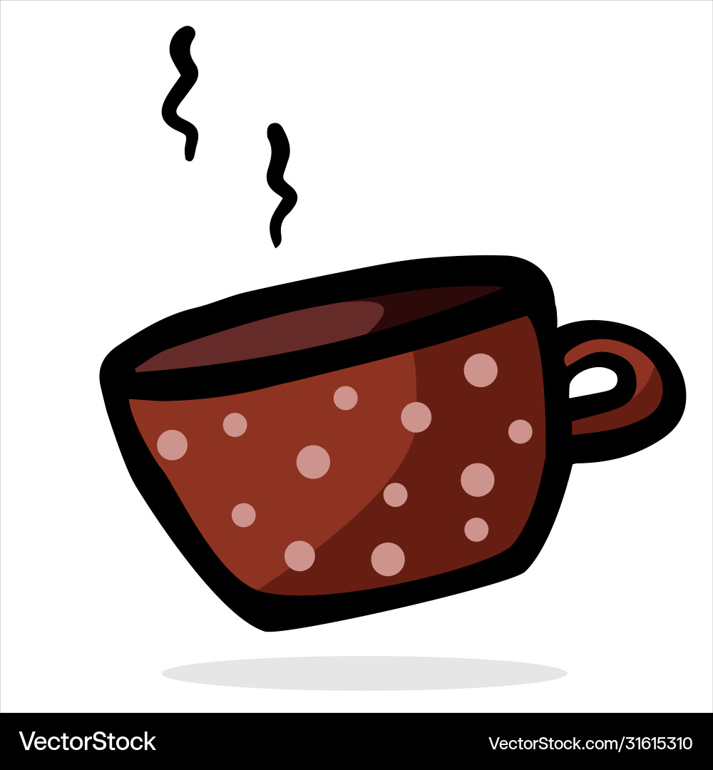 Polka dot cup sketch Royalty Free Vector Image