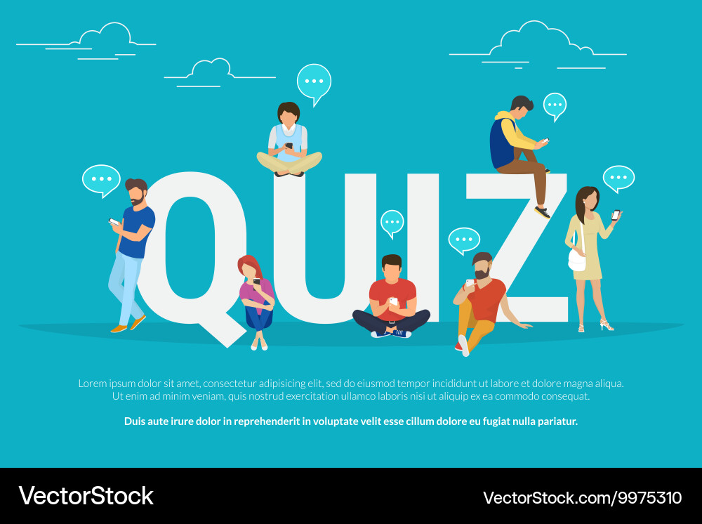 Quiz concept of young people using Royalty Free Vector Image