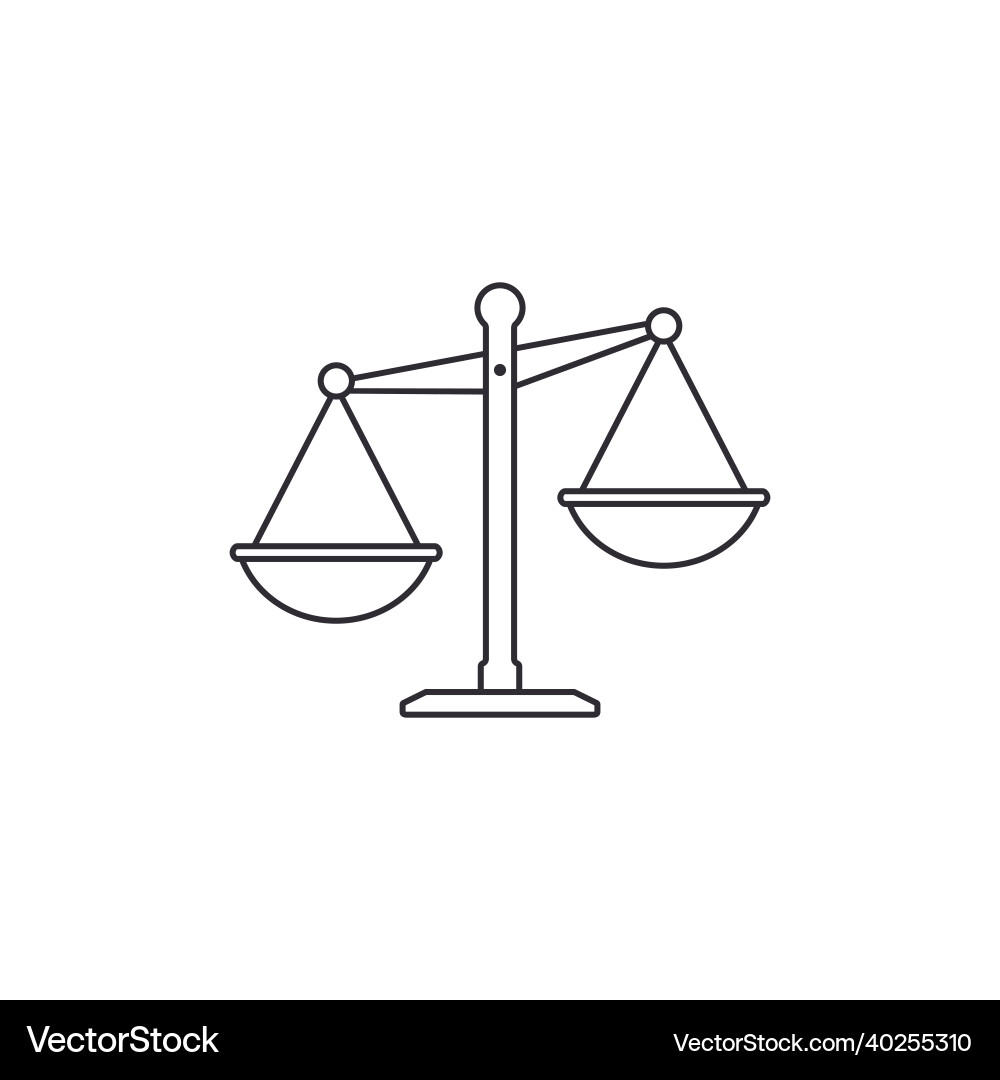 Scales line icon isolated on white background Vector Image