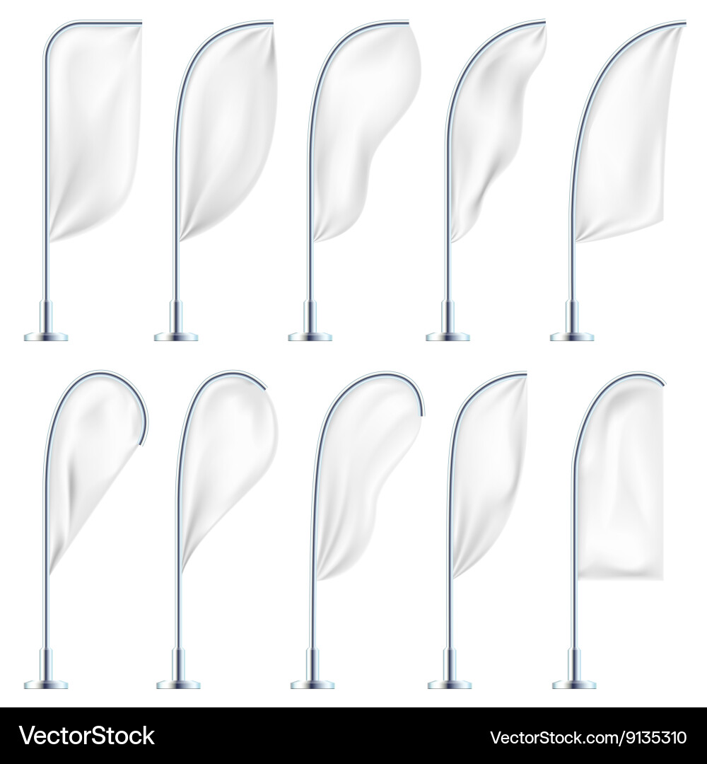 Set of 10 advertising flags eps Royalty Free Vector Image