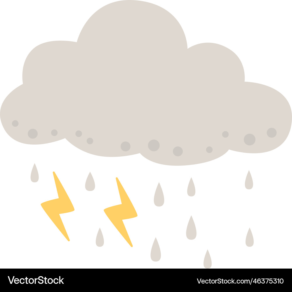Storm weather rain and lightning Royalty Free Vector Image