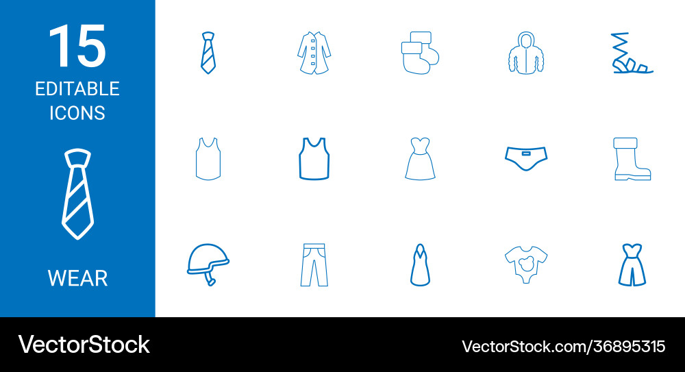 15 wear icons Royalty Free Vector Image - VectorStock
