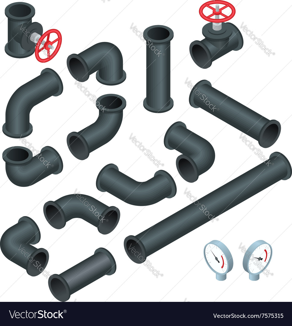 3d flat isometric collection Royalty Free Vector Image