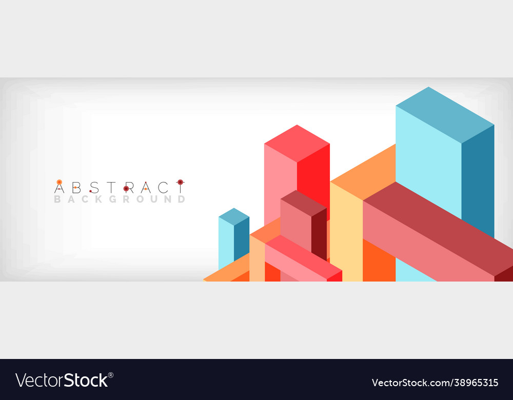 Abstract background 3d cubes cubic elements Vector Image