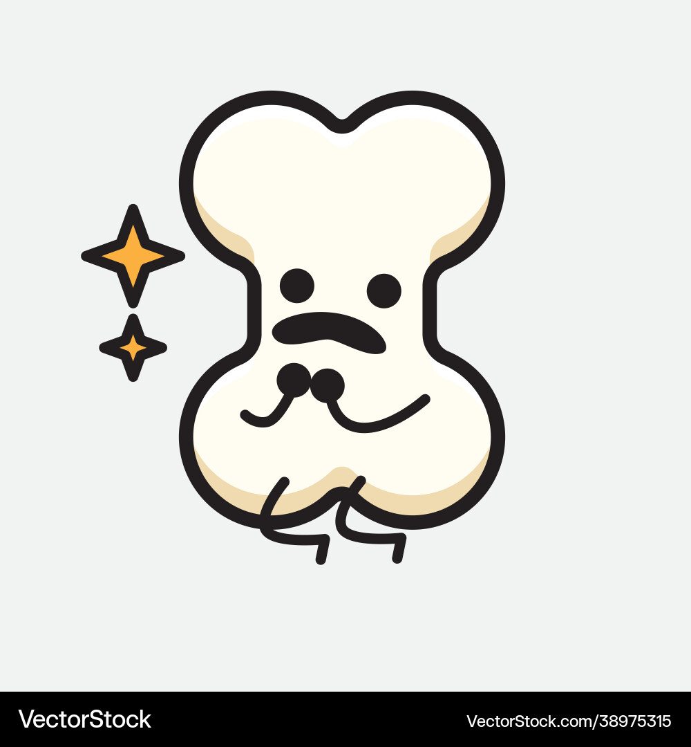 Bone character with cute face and simple body Vector Image