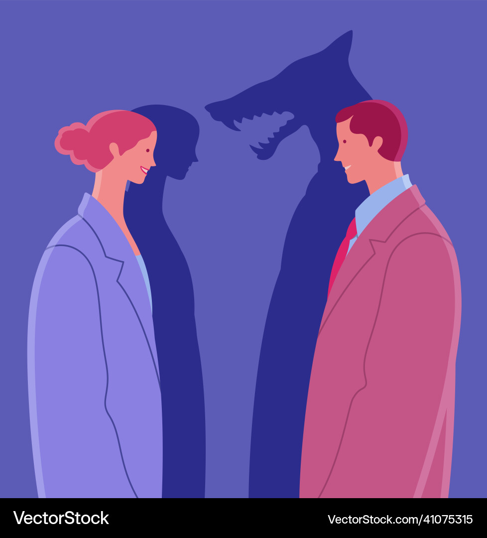 Business man hides predatory intent Royalty Free Vector