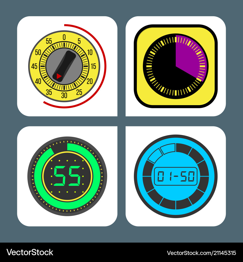 Clock watches timer colorful measurement Vector Image