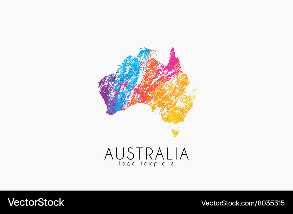 Colorful Australia Logo Royalty Free Vector Image