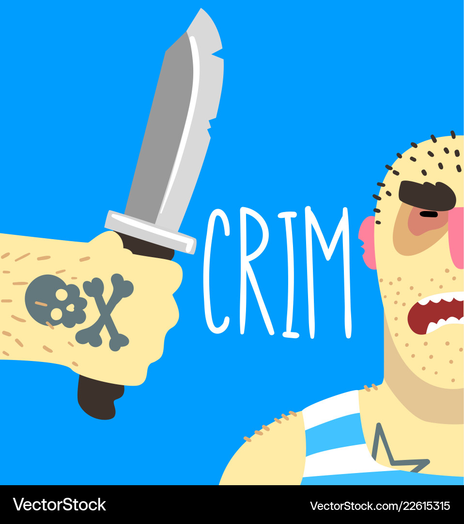 Crim social criminal problem poster banner Vector Image