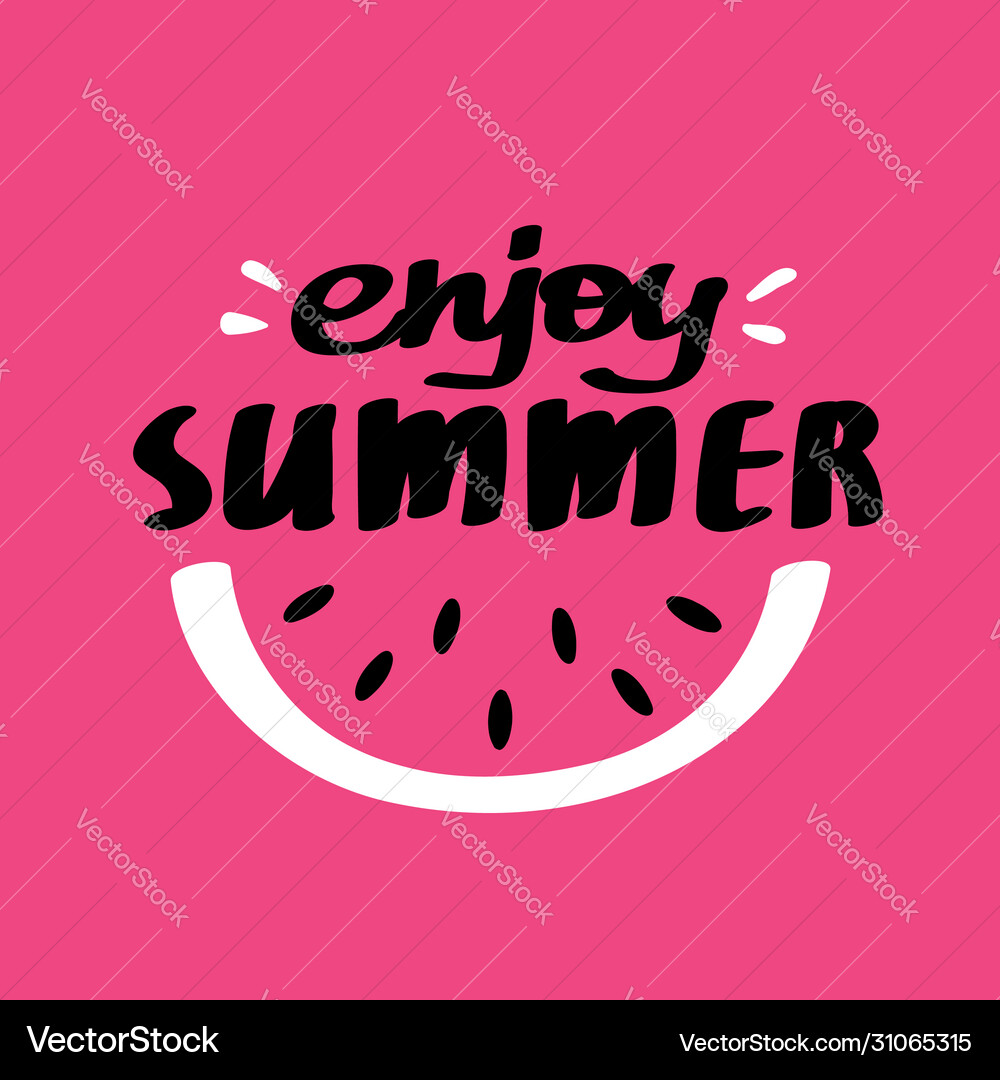 Enjoy summer lettering card Royalty Free Vector Image