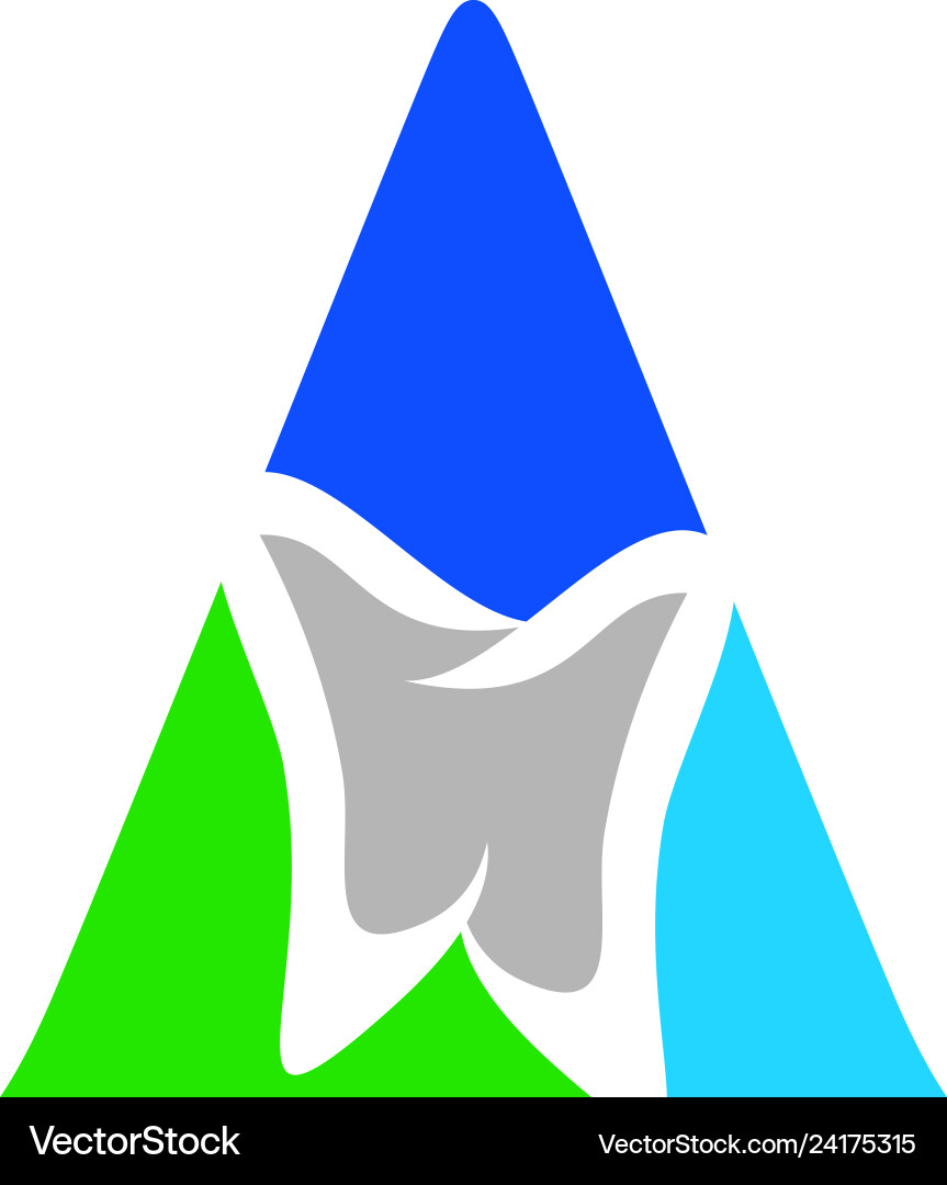 Letter a dental logo template design Royalty Free Vector