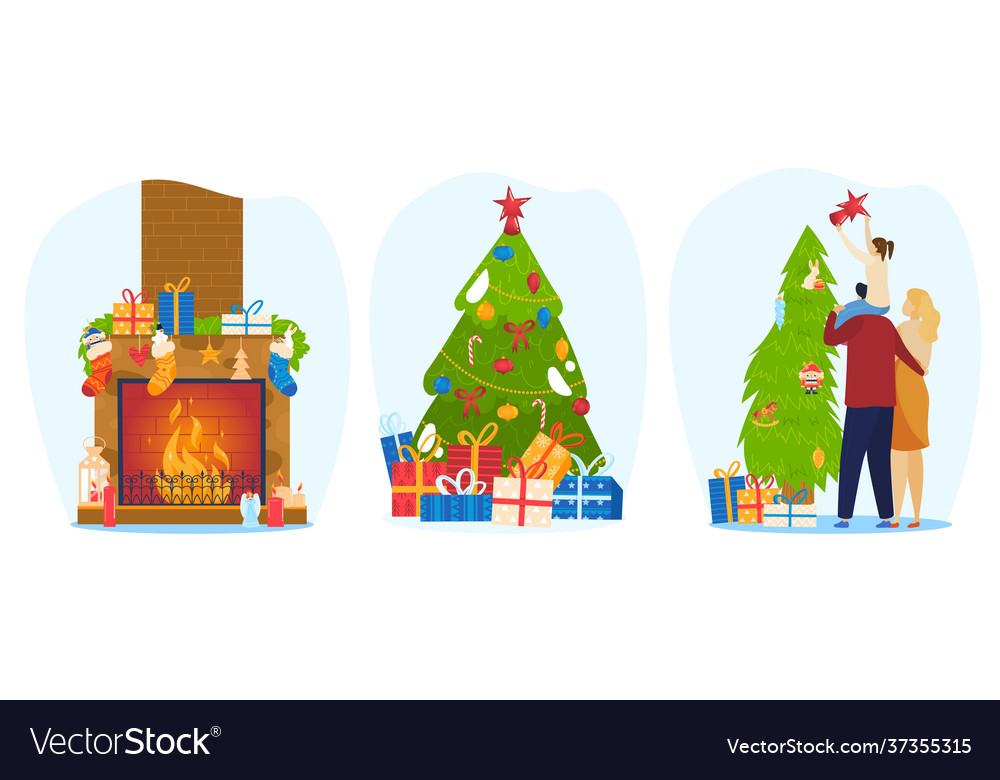 Merry christmas celebration pleasant surprise Vector Image