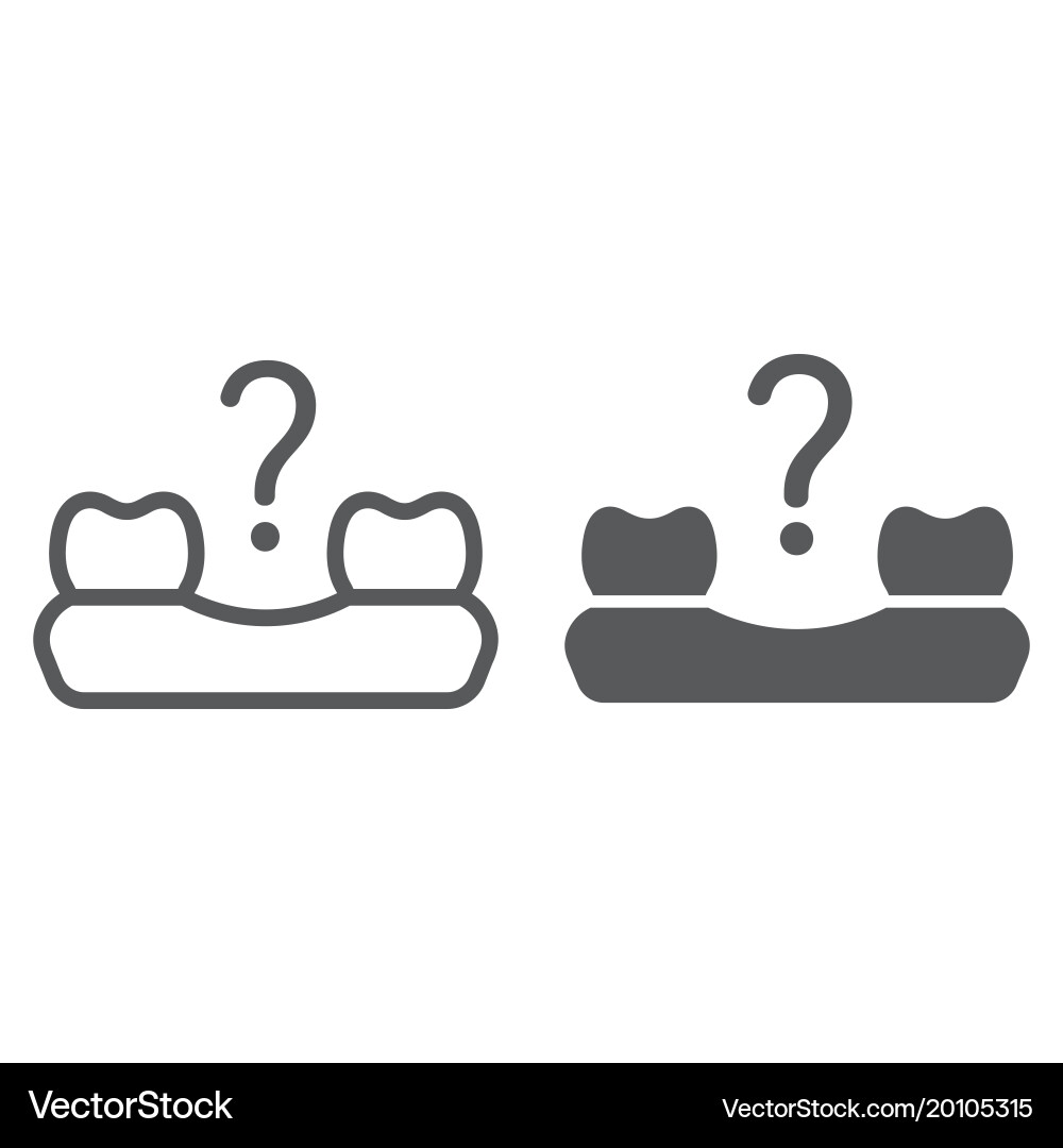 Missing tooth line and glyph icon stomatology Vector Image