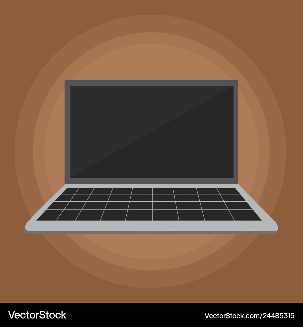 Personal laptop with grid design for keyboard Vector Image