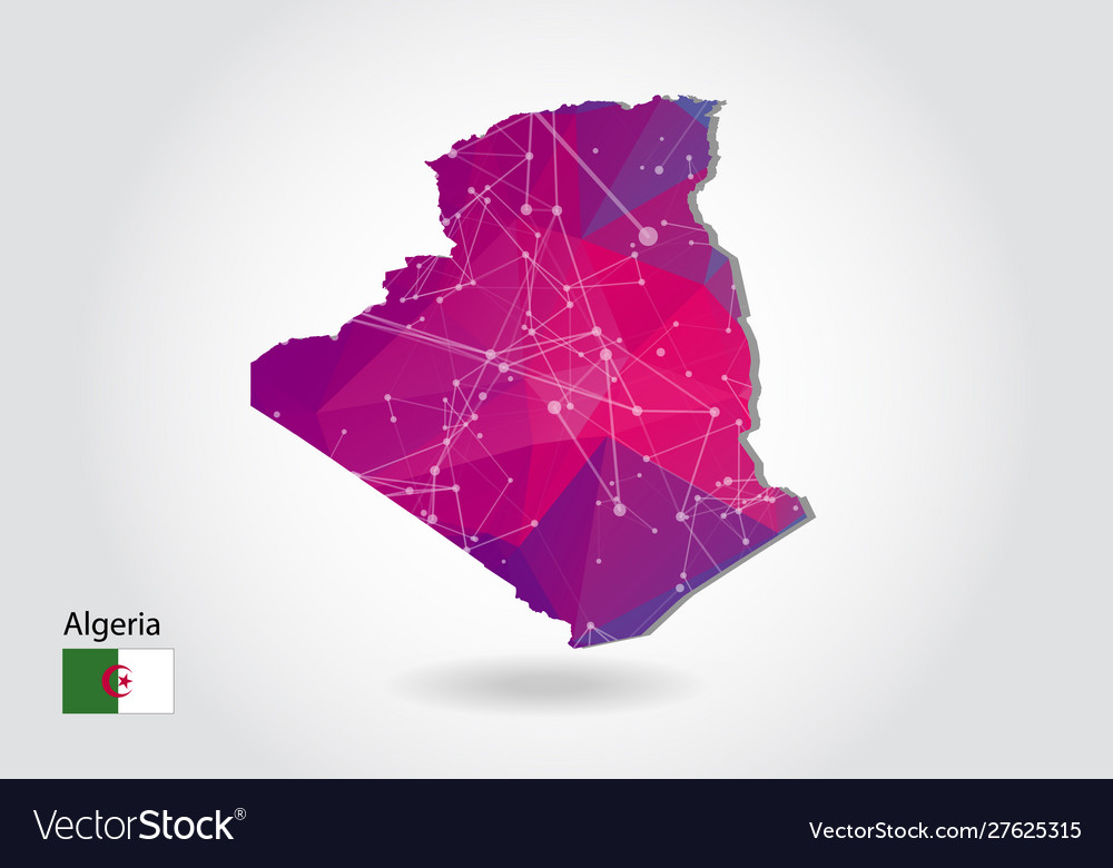 Polygonal algeria map low poly design made Vector Image Polygonal algeria map low poly design made Vector Image