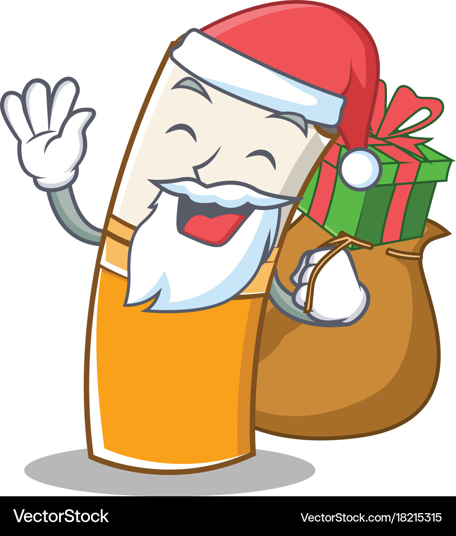 Santa cigarette character cartoon style Royalty Free Vector