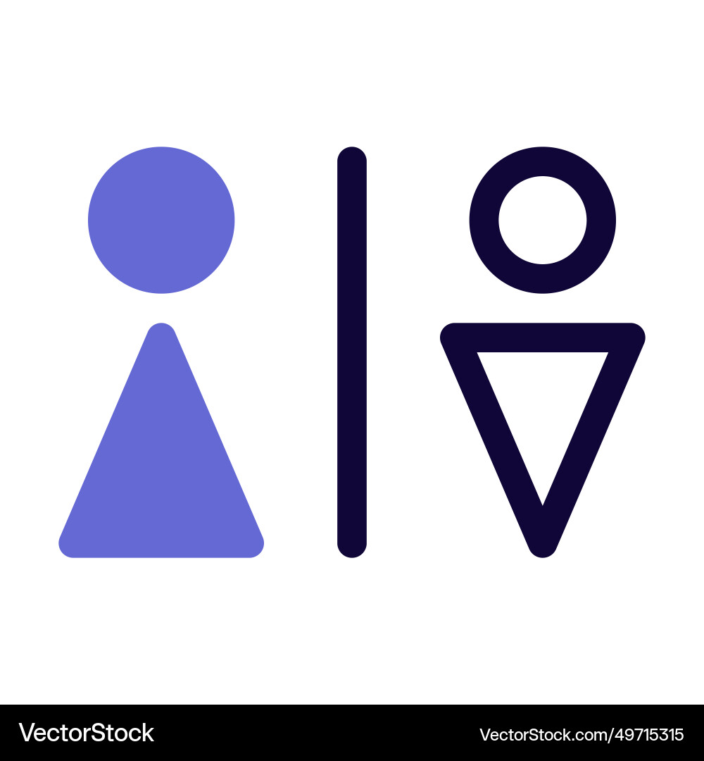 Symbol directing users to the restrooms Royalty Free Vector