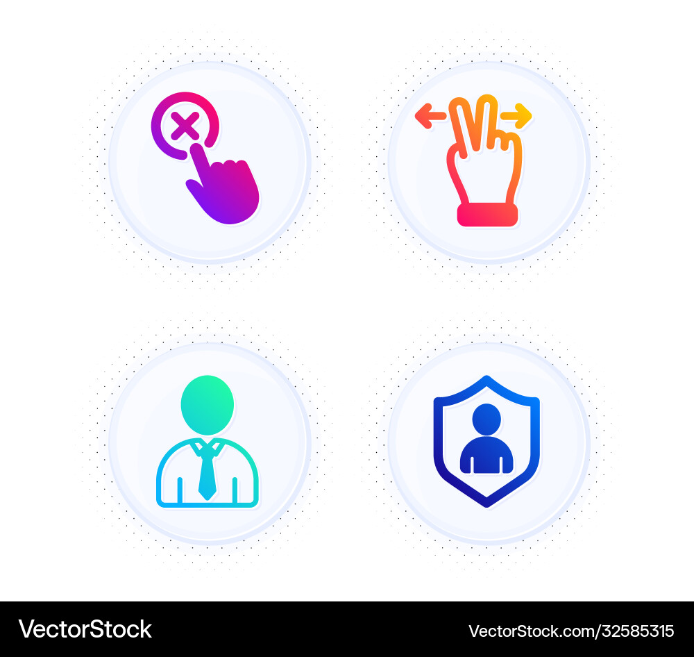 Touchscreen gesture reject click and human icons Vector Image