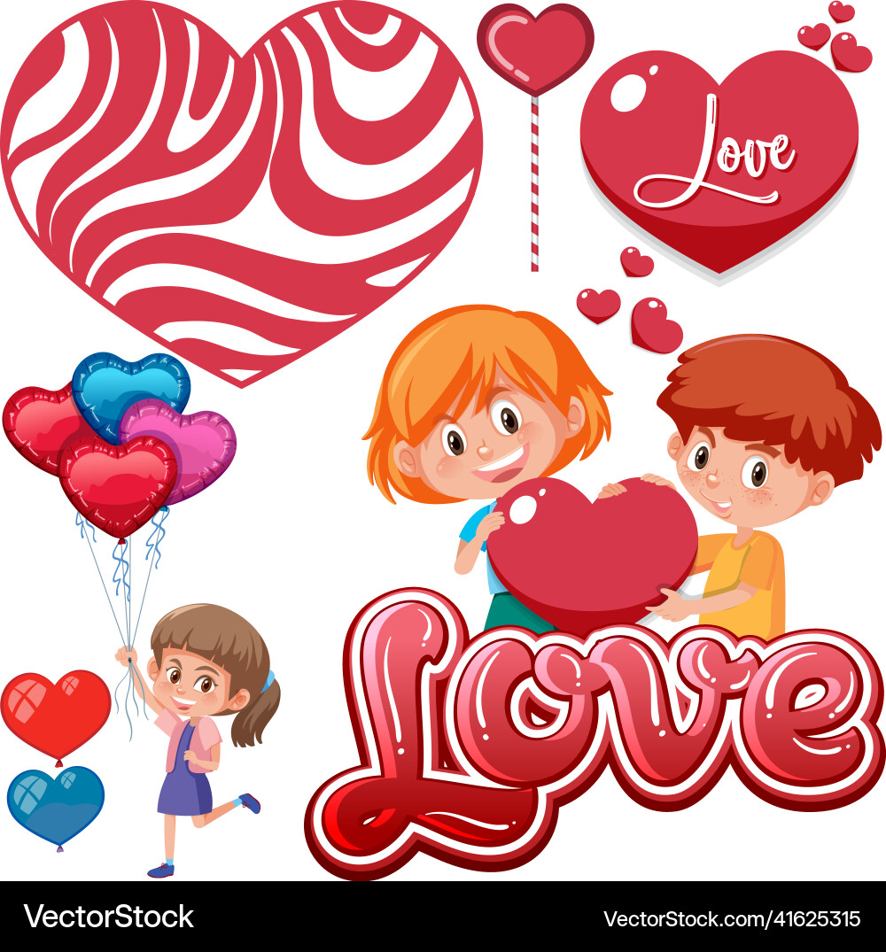 Valentine theme with many hearts Royalty Free Vector Image