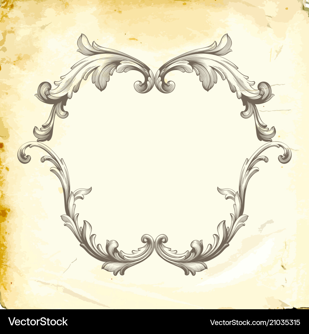 Vintage Baroque Ornate Frame Royalty Free Vector Image