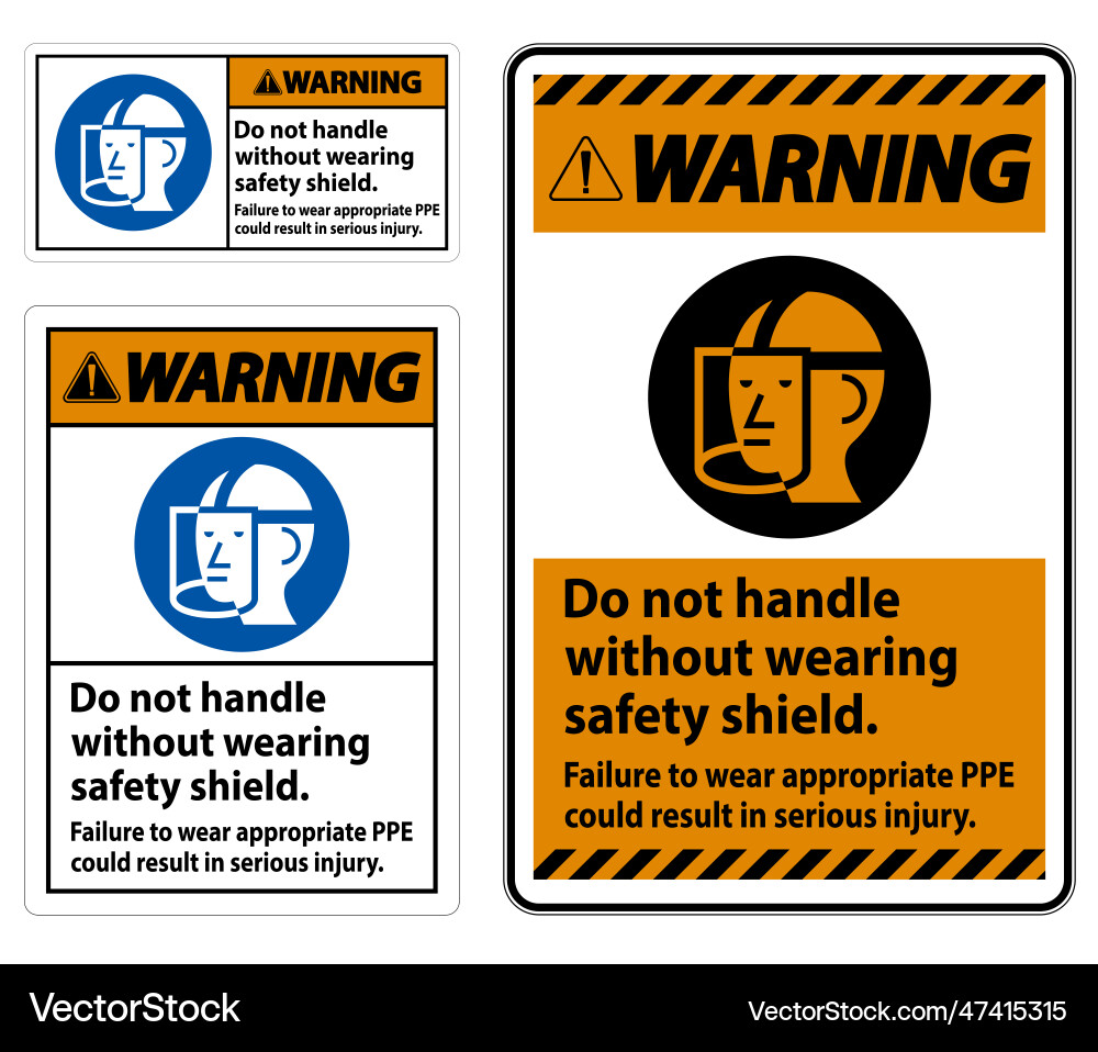 Warning sign do not handle without wearing safety Vector Image