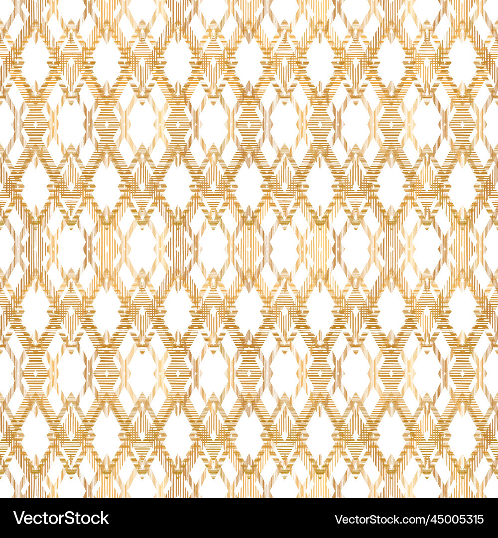 White and gold abstract tribal rhombus pattern Vector Image