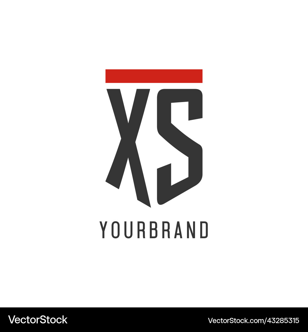 Xs initial esport logo with simple shield design Vector Image