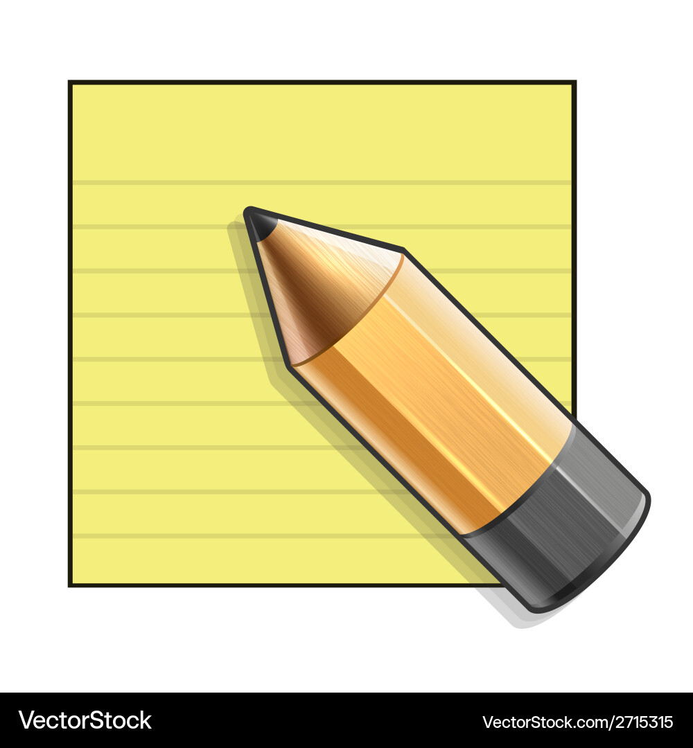 Yellow paper and pencil Royalty Free Vector Image
