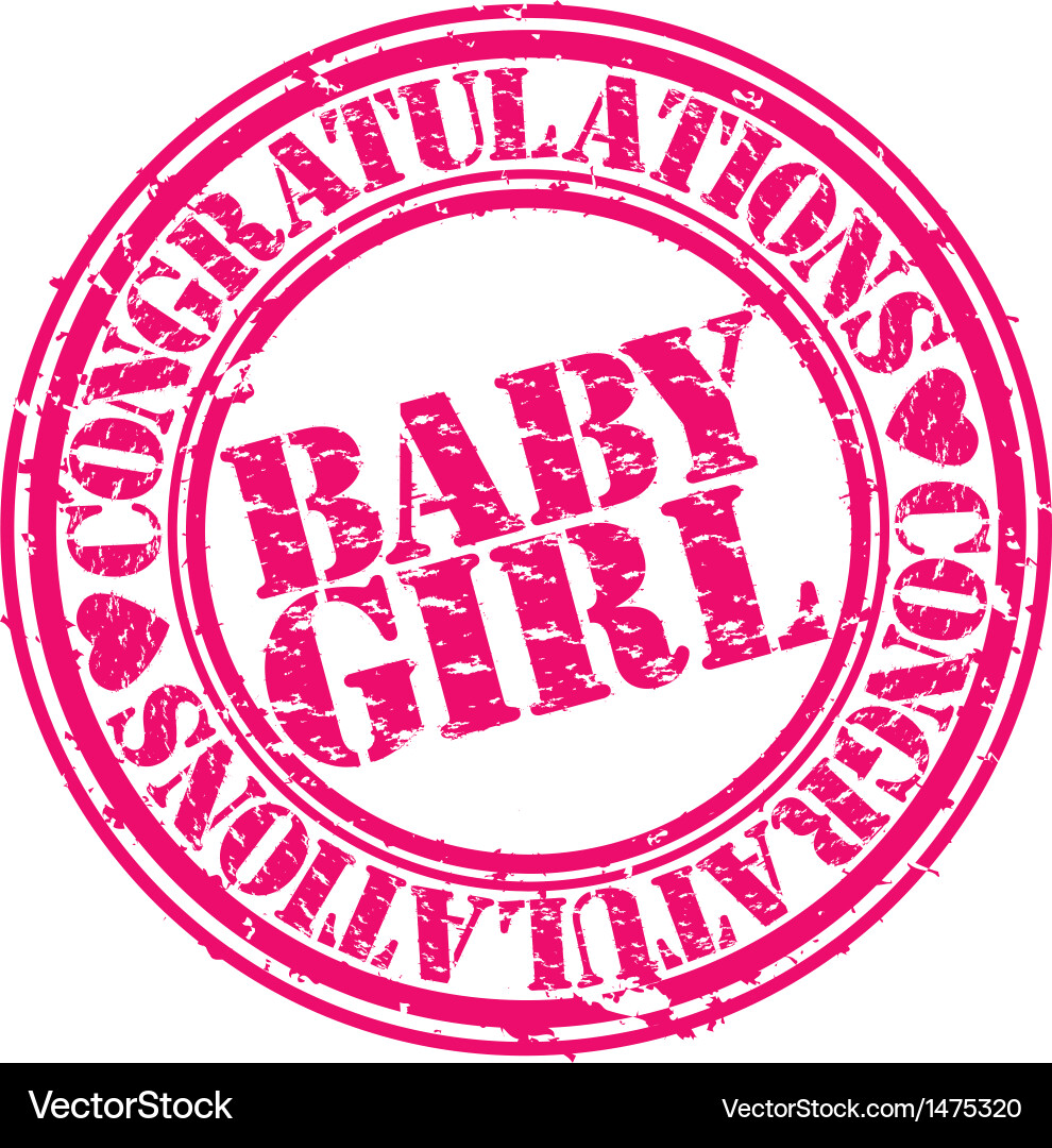 Baby girl stamp Royalty Free Vector Image - VectorStock