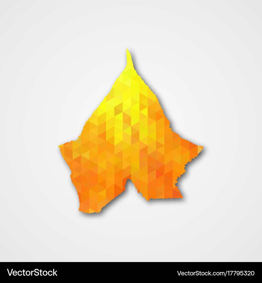 Background with autumn leaf of triangles Vector Image