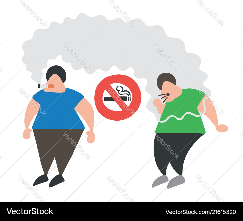 Cartoon man smoking cigarette where Royalty Free Vector