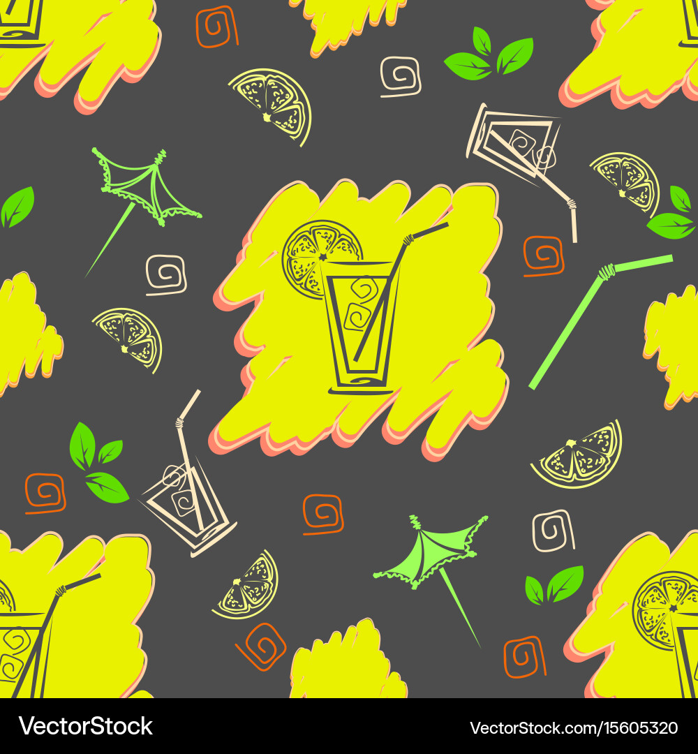 Cocktail pattern Royalty Free Vector Image - VectorStock