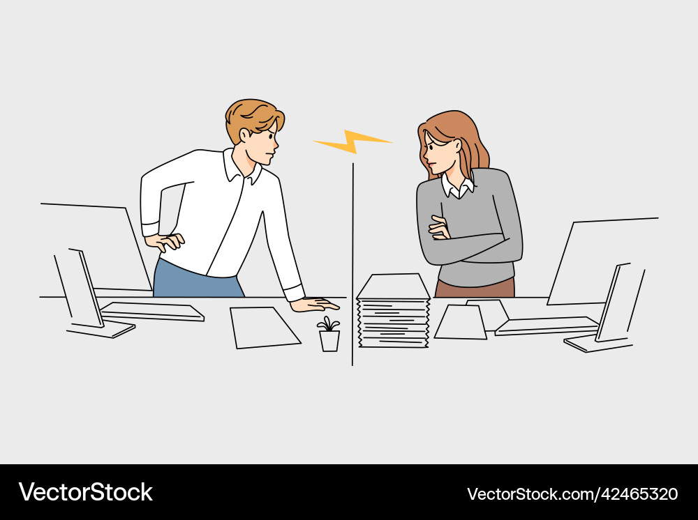 Conflict among colleagues in office Royalty Free Vector