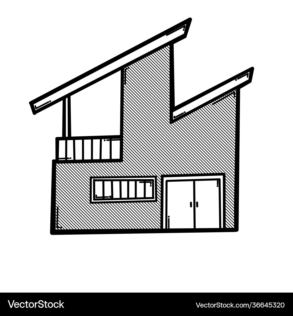 House building doodle icon drawing sketch hand Vector Image