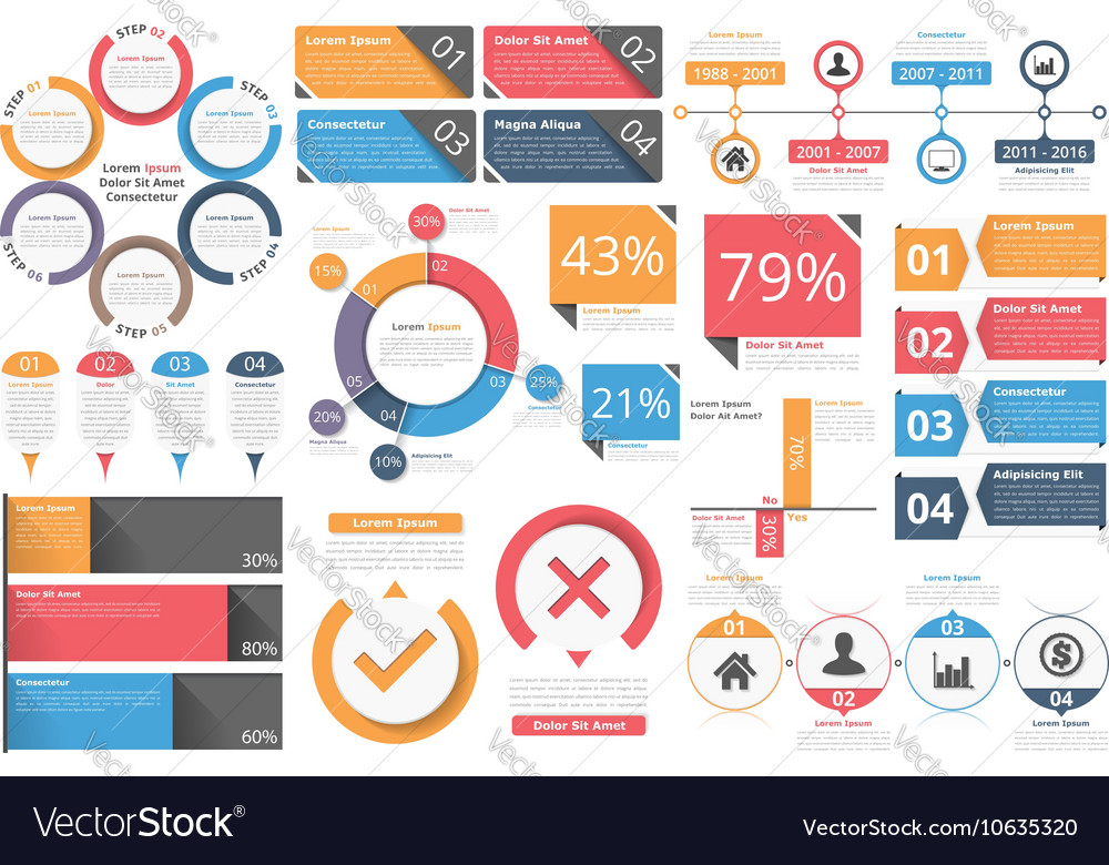 Infographic objects Royalty Free Vector Image - VectorStock