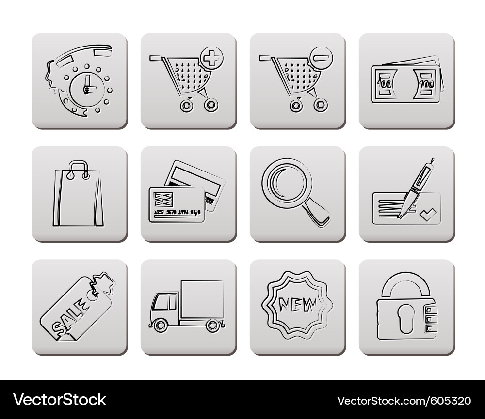 Internet icons for online shop Royalty Free Vector Image