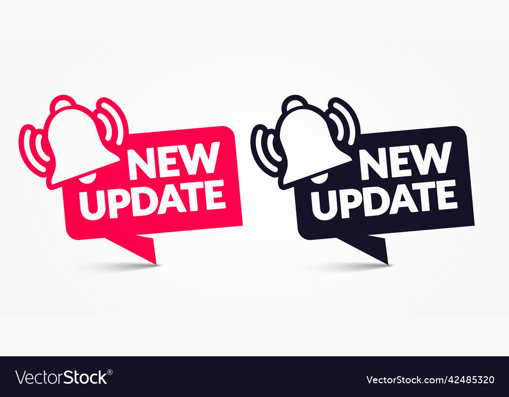 New update speech bubble set Royalty Free Vector Image New update speech bubble set Royalty Free Vector Image